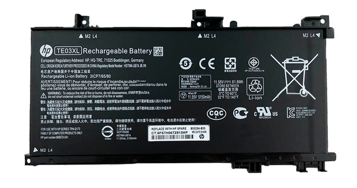 Batería Premium Quality HP TE03XL 63.3Wh para HP Envy y Pavilion | 3 C ...